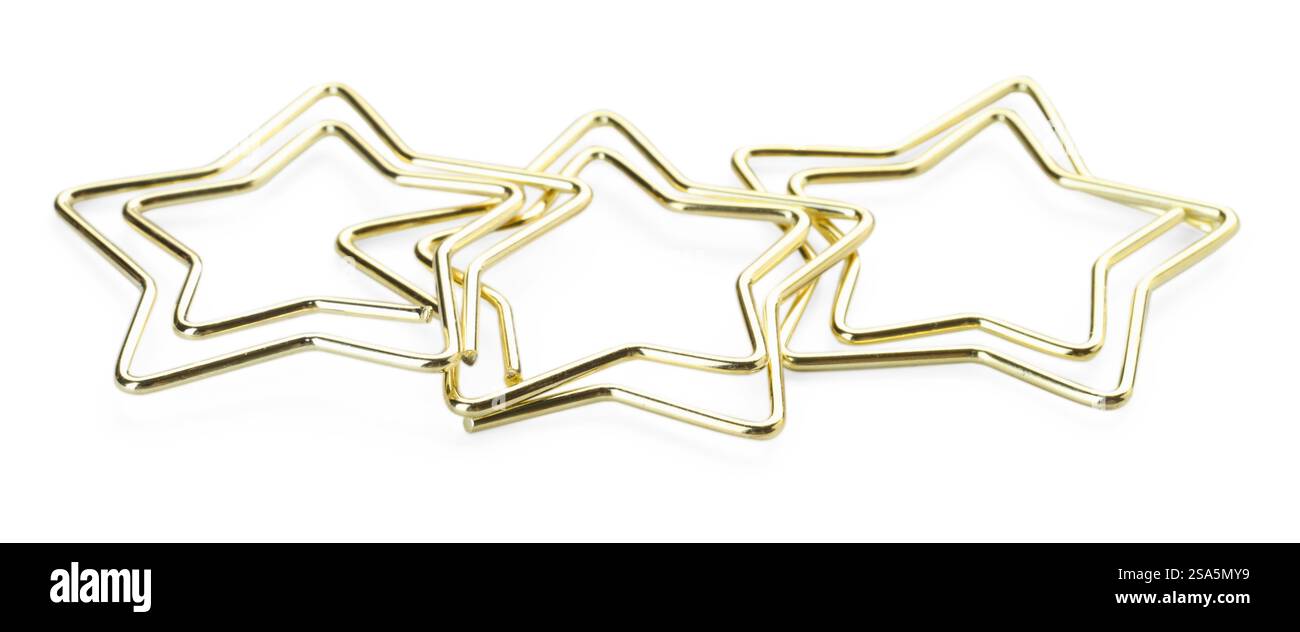 Star shaped paper clips isolated on white Stock Photo - Alamy