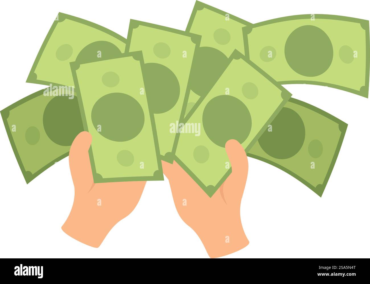 Businessman holding a fan of green cash banknotes hi-res stock ...