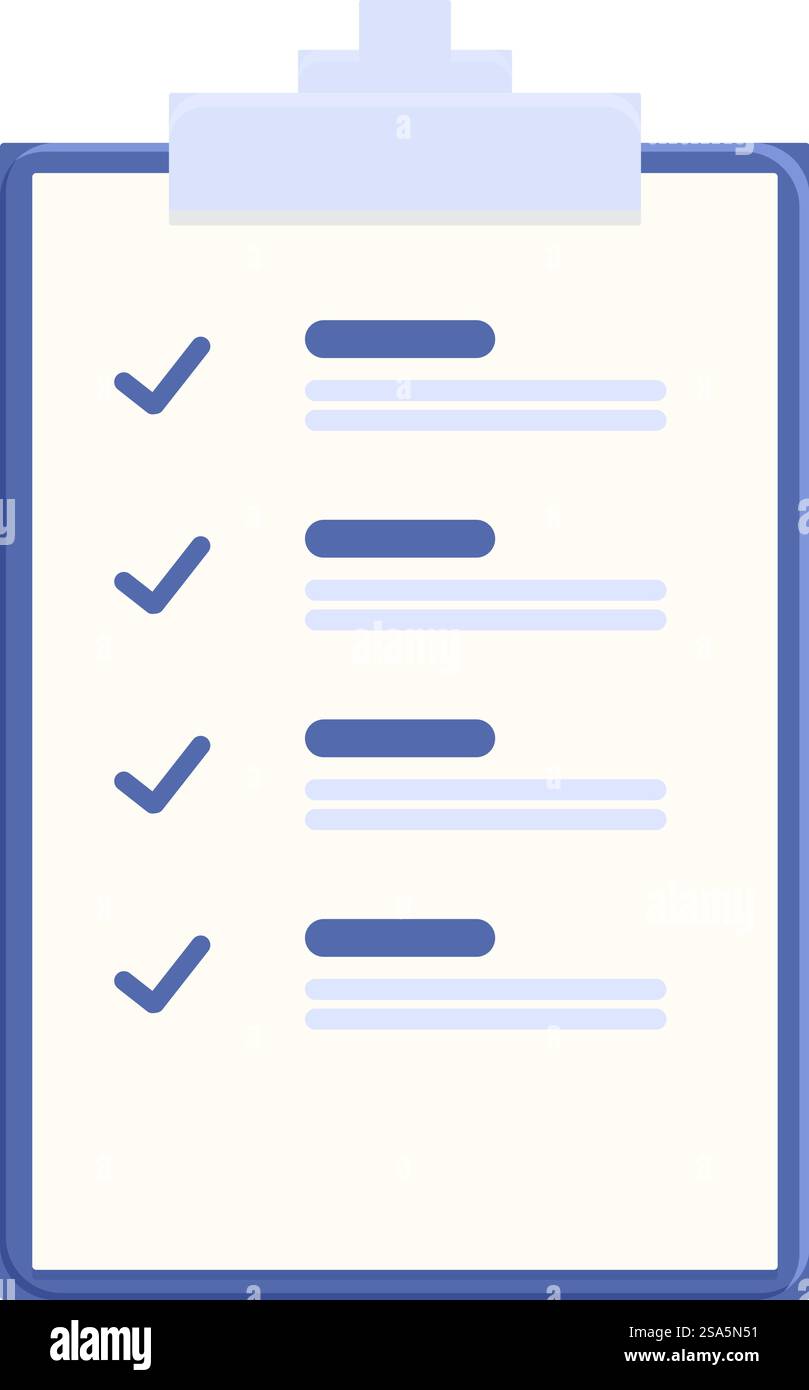 Clipboard with check marks showing completed tasks on paper attached to it. Clipboard with check ...