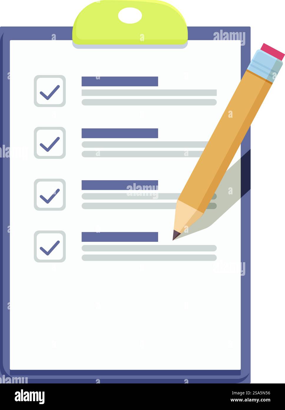 Pencil filling out checklist on clipboard hi-res stock photography and ...