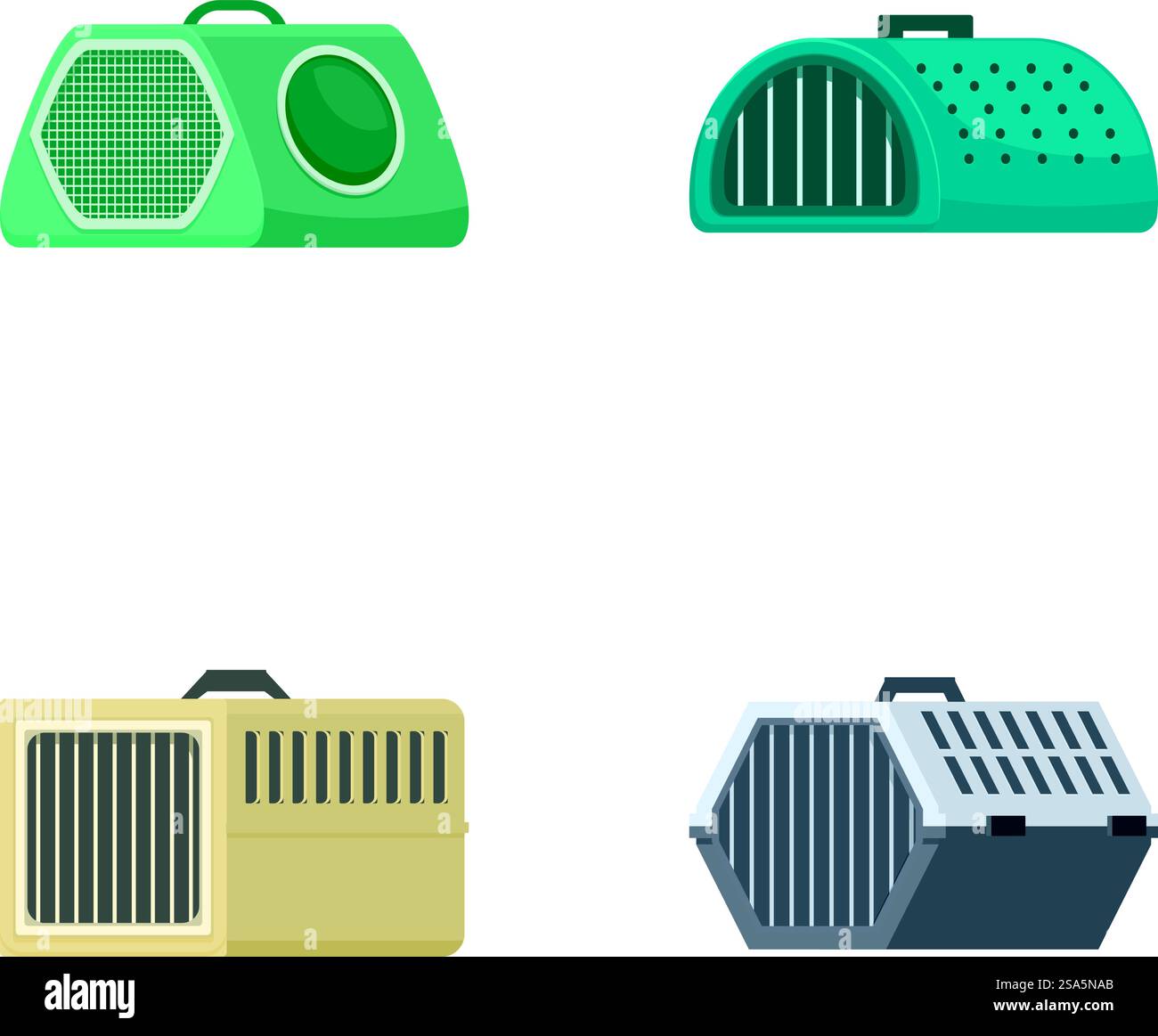 Collection of four isolated icons featuring different designs of pet ...