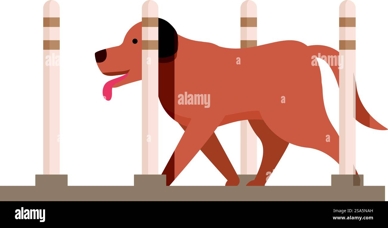 Walking between poles dog hi-res stock photography and images - Alamy