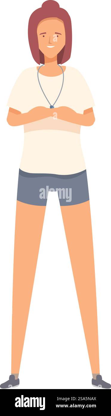 Female coach is standing with her arms crossed and smiling. Female ...