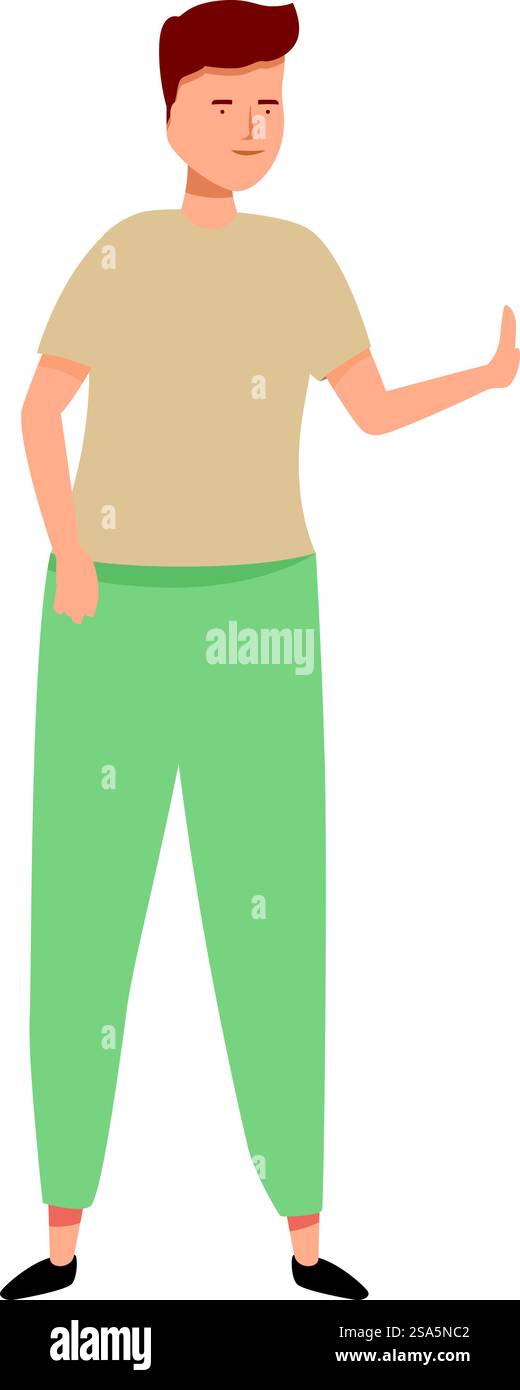 Young man is standing and making a stop gesture with his hand. Young ...