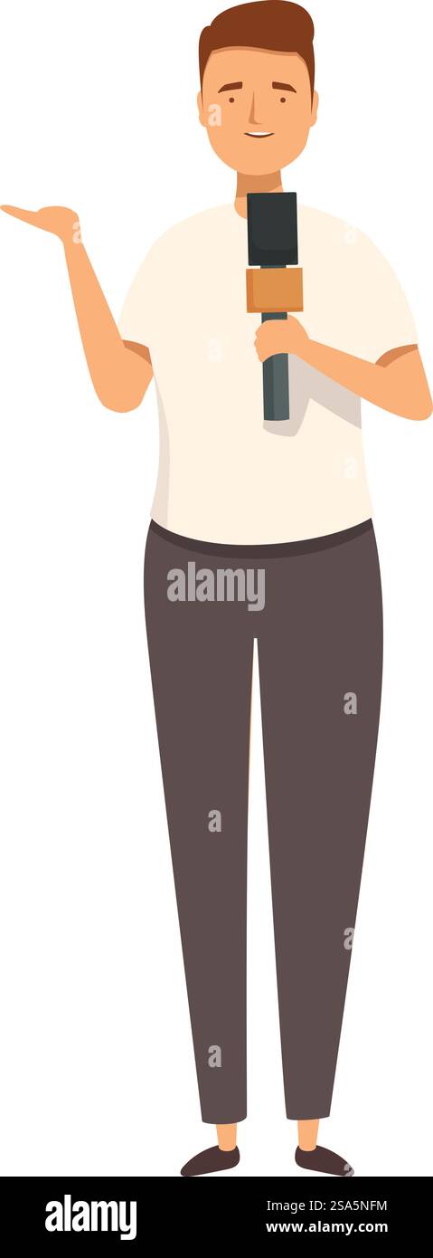 Sports presenter holding microphone Stock Vector Images - Alamy