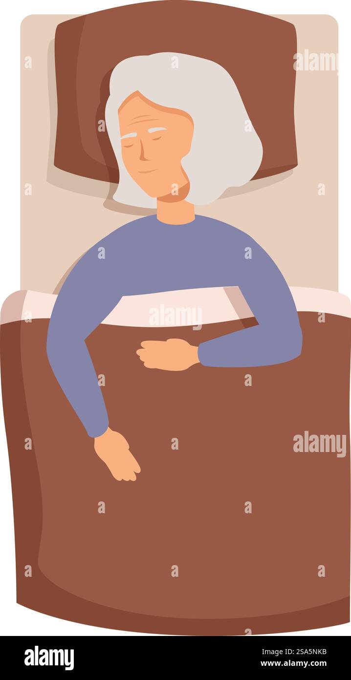 Senior woman enjoying a restful sleep, emphasizing the importance of ...