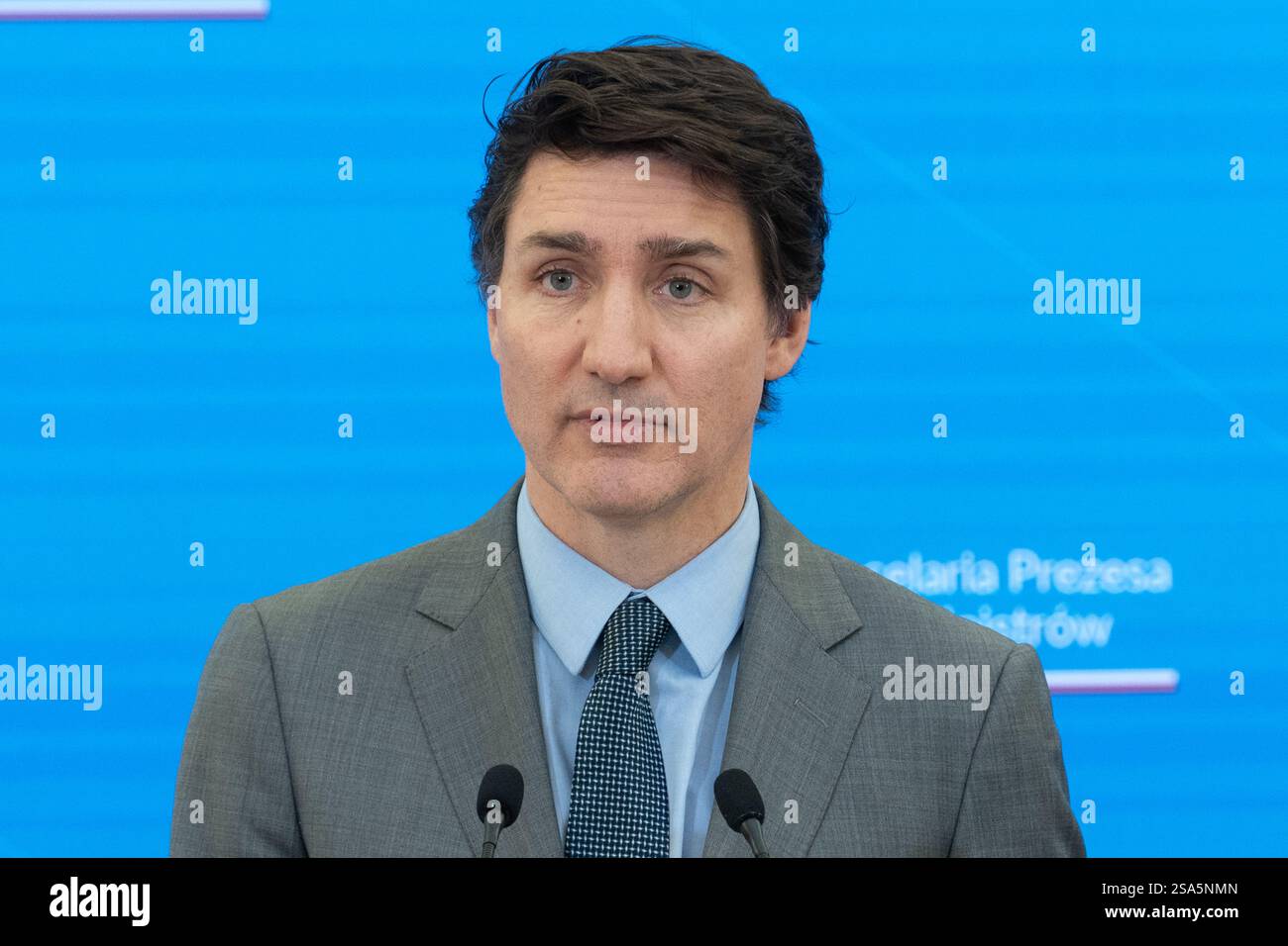 Prime Minister of Canada Justin Trudeau, speaks during a press ...