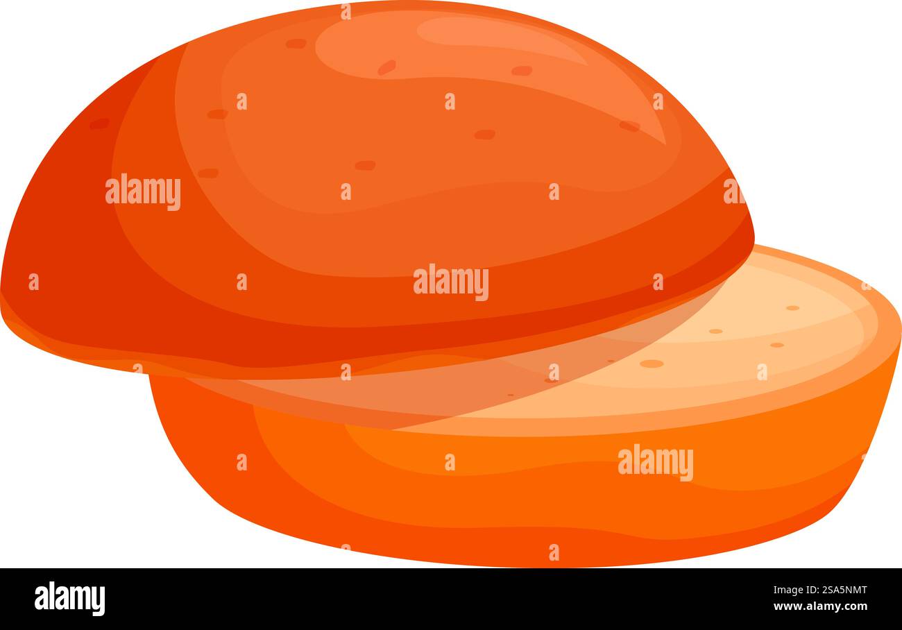 Round bread loaf is being sliced revealing the soft inside ready for ...
