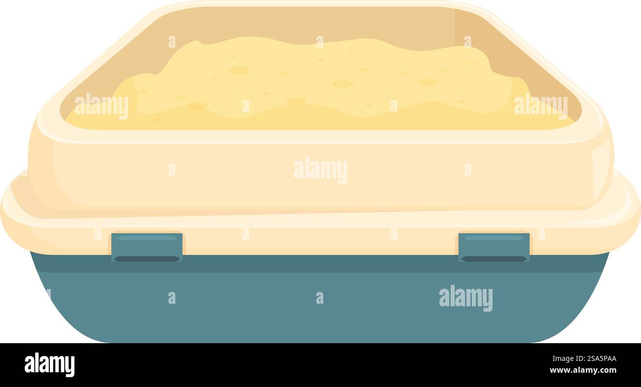 Cat litter box full of sand, essential for feline hygiene and a clean ...