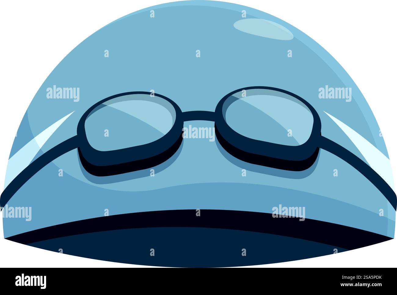 Swimming cap is paired with goggles, showcasing essential gear for ...