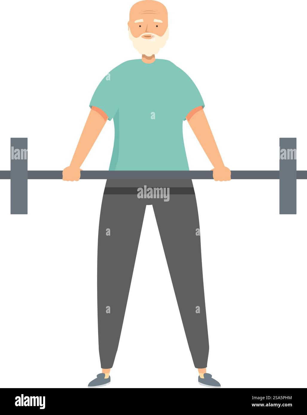 Elderly man is lifting weights, showing the importance of staying ...