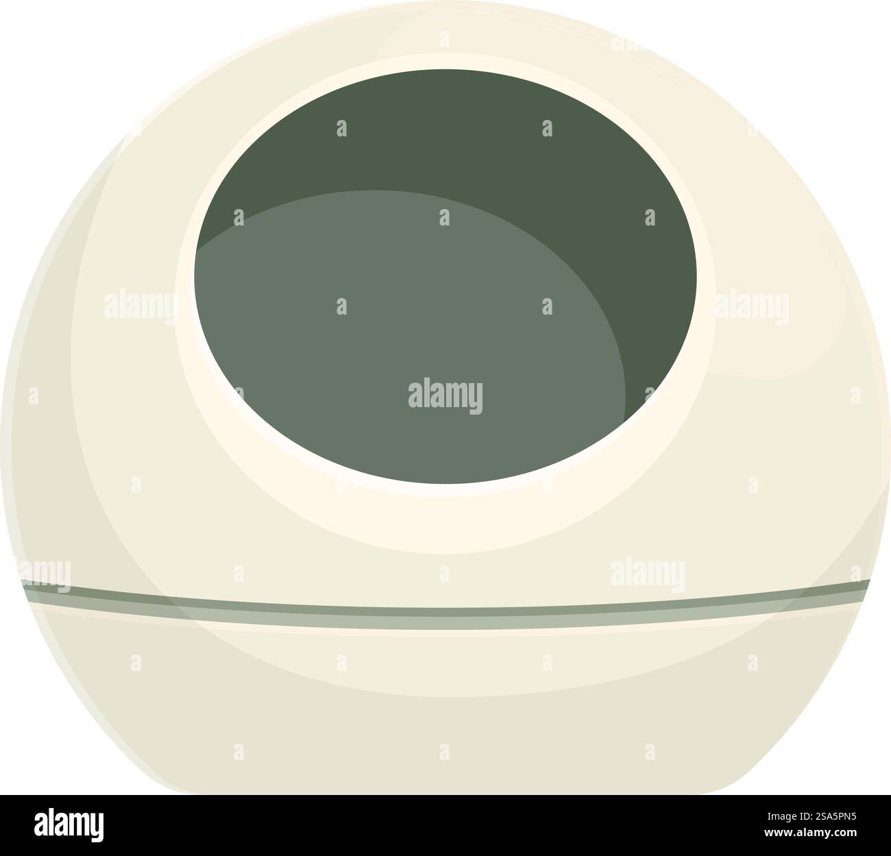 Round and enclosed cat litter box providing privacy and comfort for ...