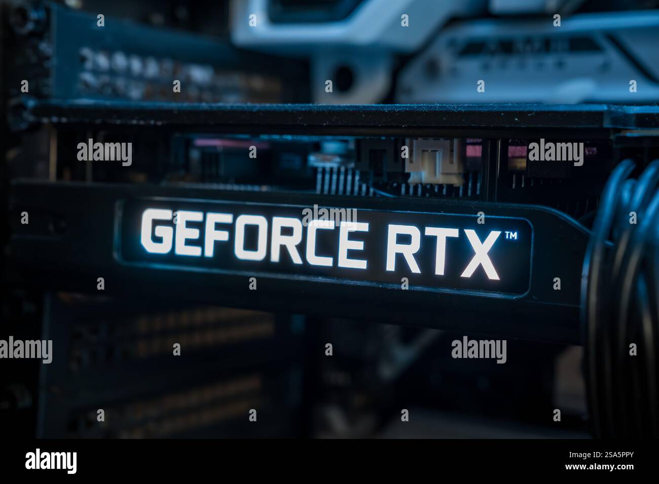 Innovative graphics card showcased in a high-performance gaming setup ...