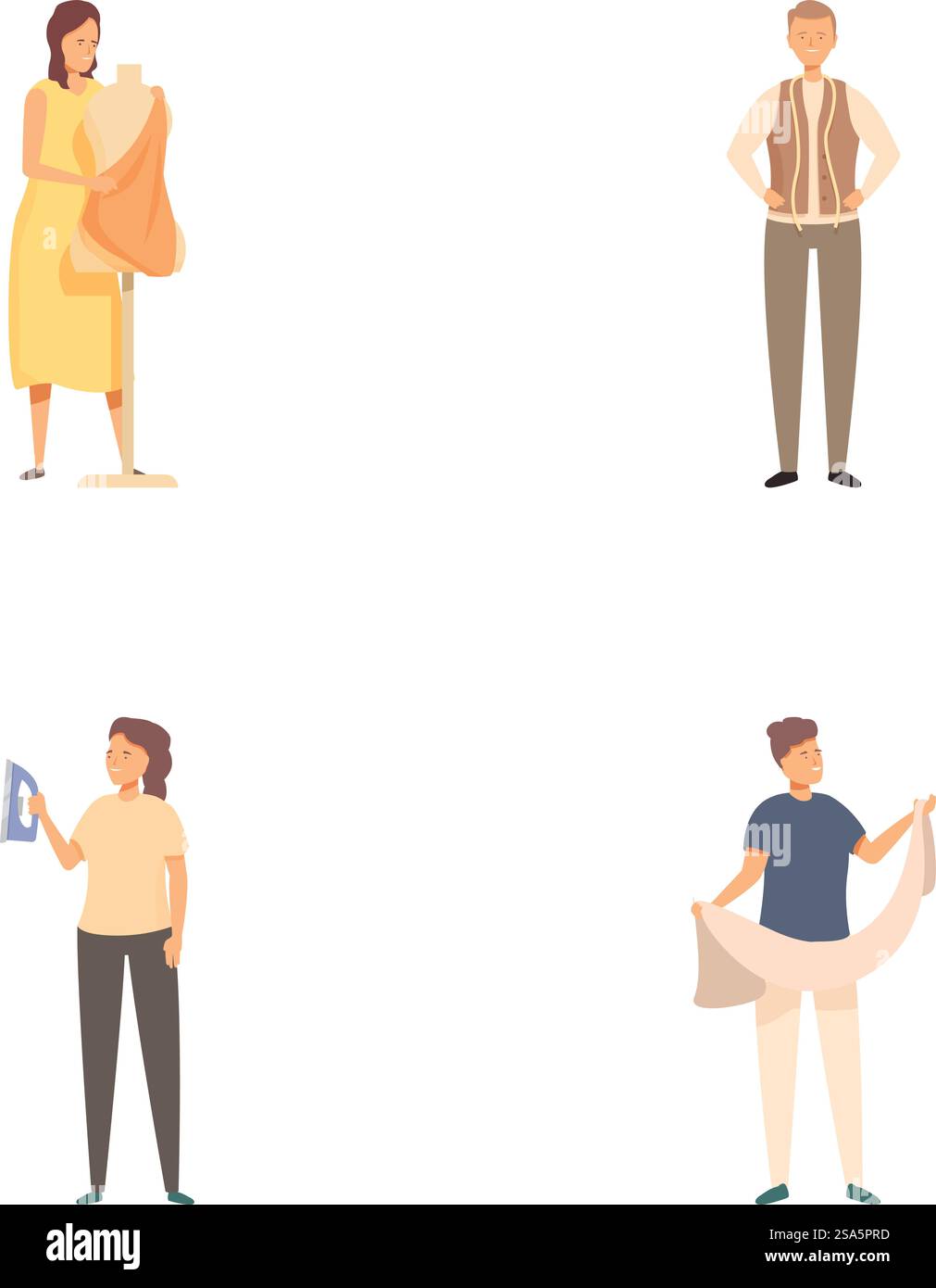 Collection of four illustrations showcasing individuals engaged in ...