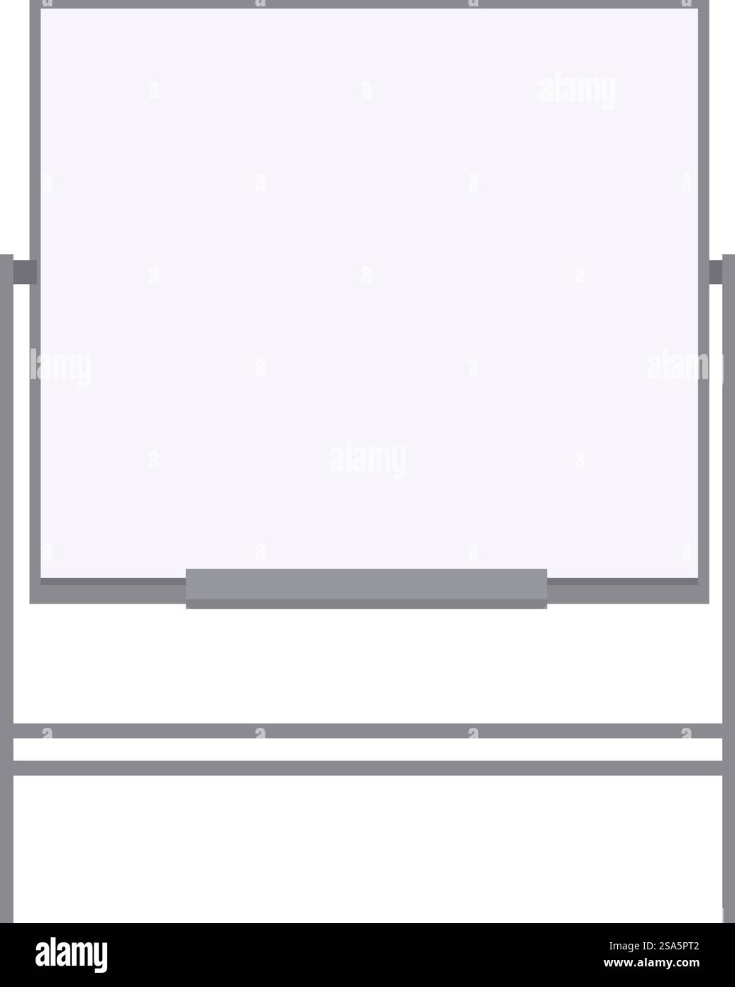 Blank whiteboard is standing on a tripod in the meeting room. Empty ...