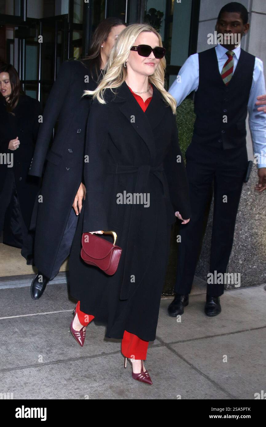 New York, NY, USA. 28th Jan, 2025. Reese Witherspoon seen leaving her ...