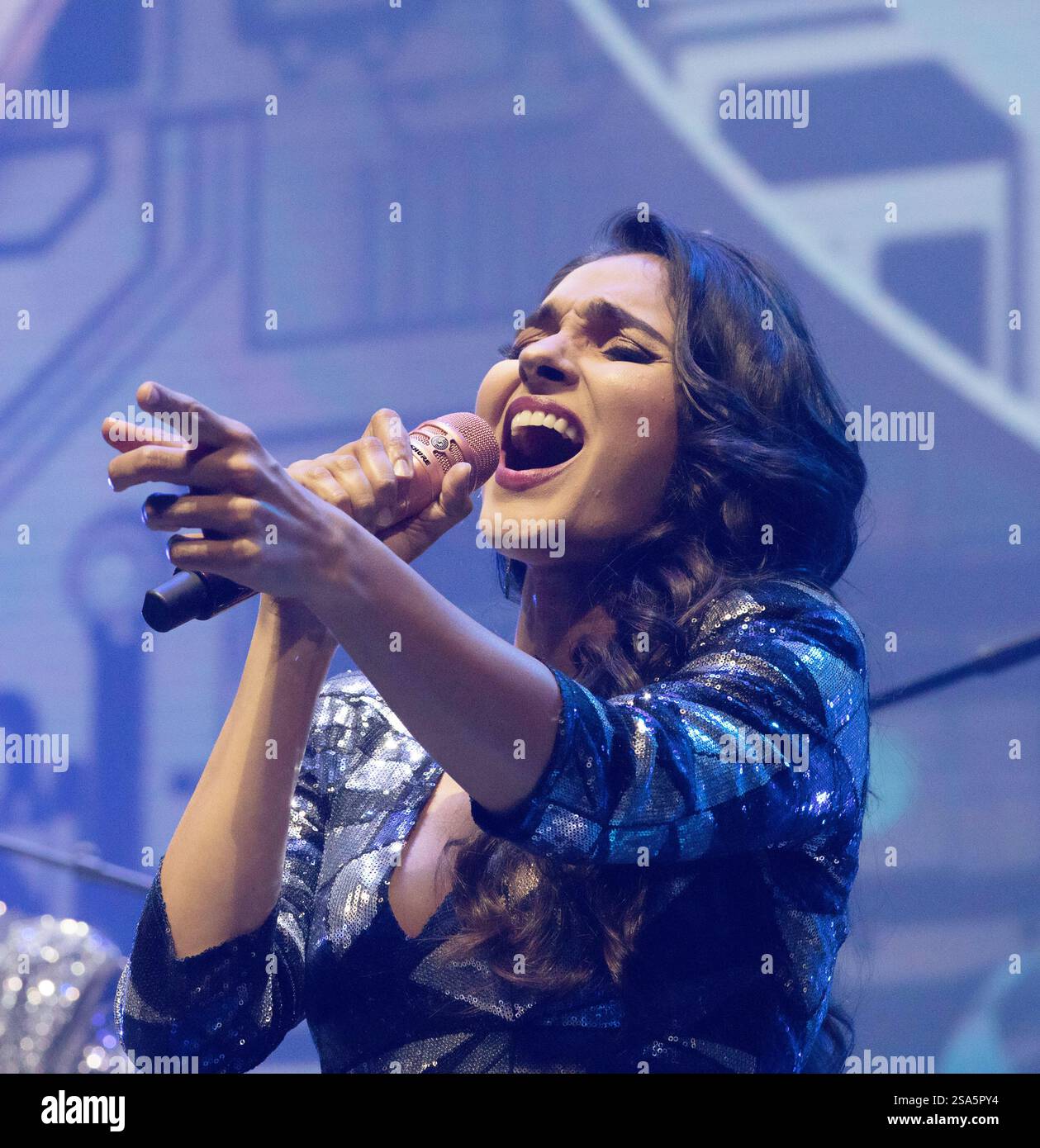 Indian actress and singer Andrea Jeremiah singing at the A. R. Rahman ...