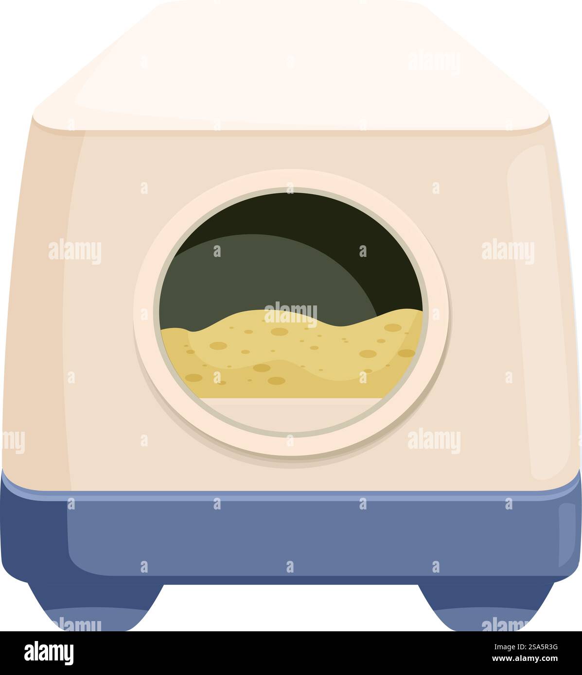 Modern cat litter box is filled with clumping clay litter hi-res stock ...