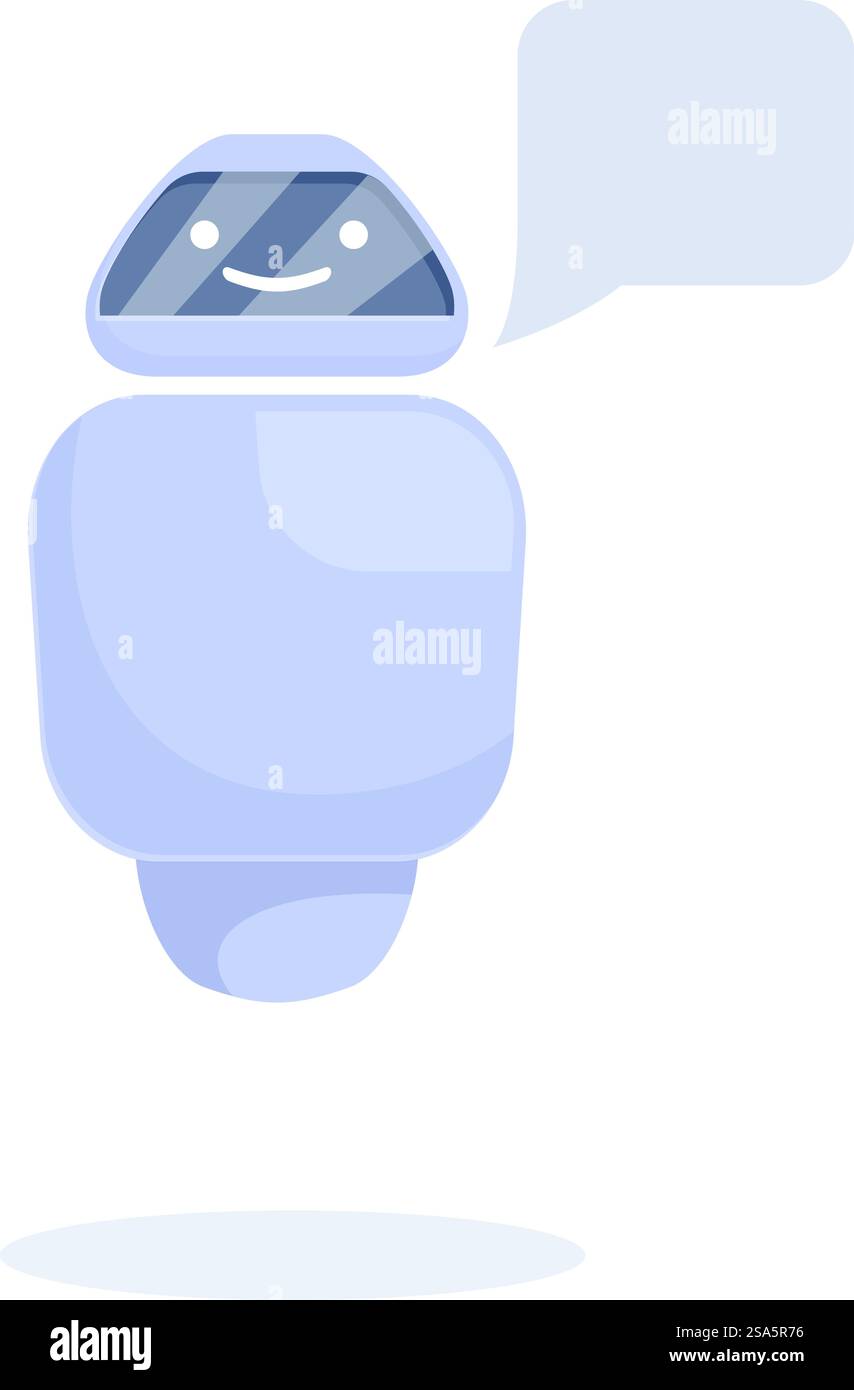 Cute smiling robot chatting using speech bubble Stock Vector Image ...