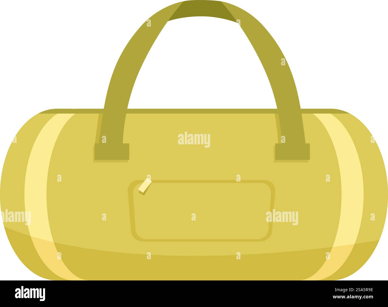 Large yellow travel bag laying horizontally with its handles up, ready ...