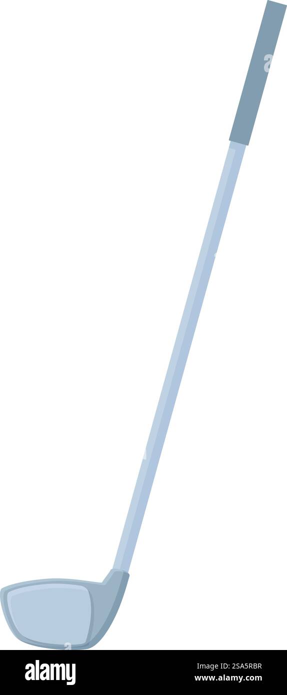 Golf club standing upright, ready for a game on a green golf course ...