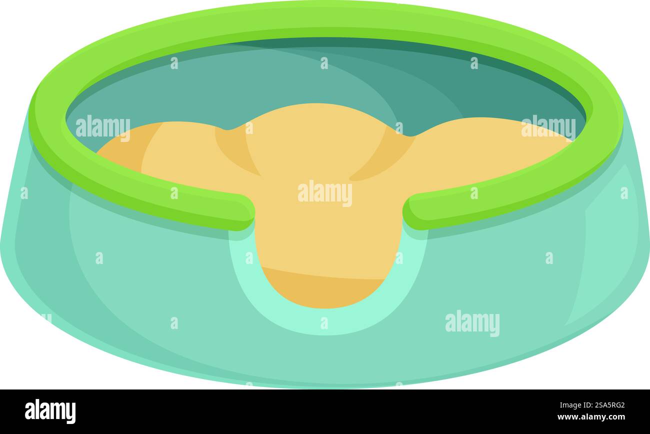 Green cat litter box being filled with sand, isolated on white ...