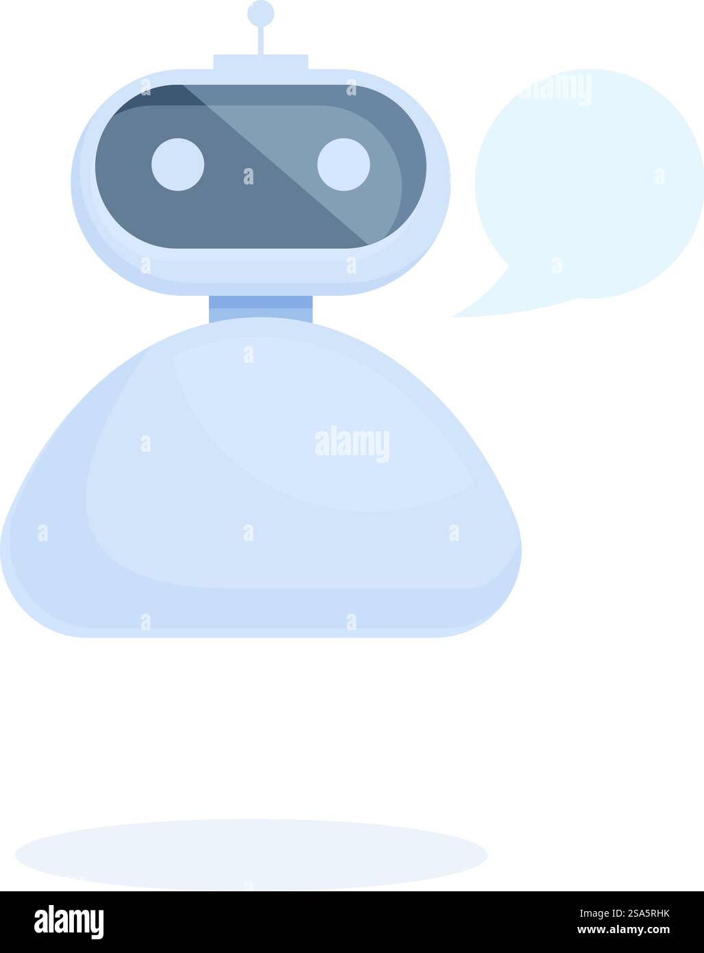 Cartoon chatbot having a conversation using a speech bubble. Chatbot ...