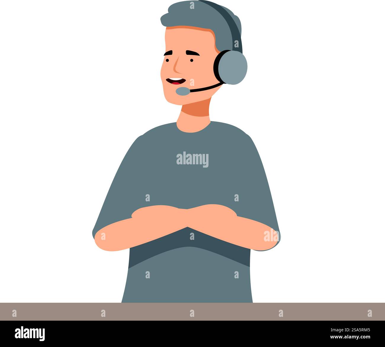 Customer service representative is listening to a customer on a call ...