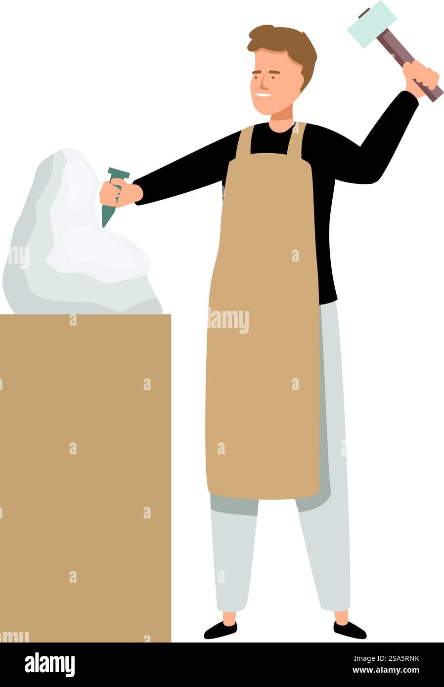 Sculpture chiseling a stone Cut Out Stock Images & Pictures - Alamy