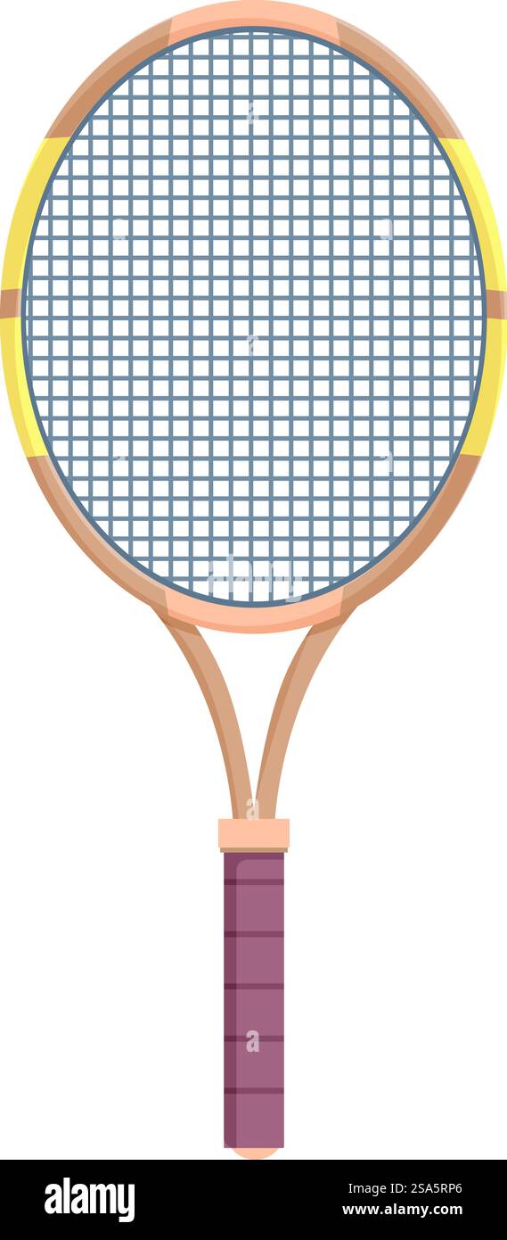 Tennis racket standing up on white background, representing sport ...
