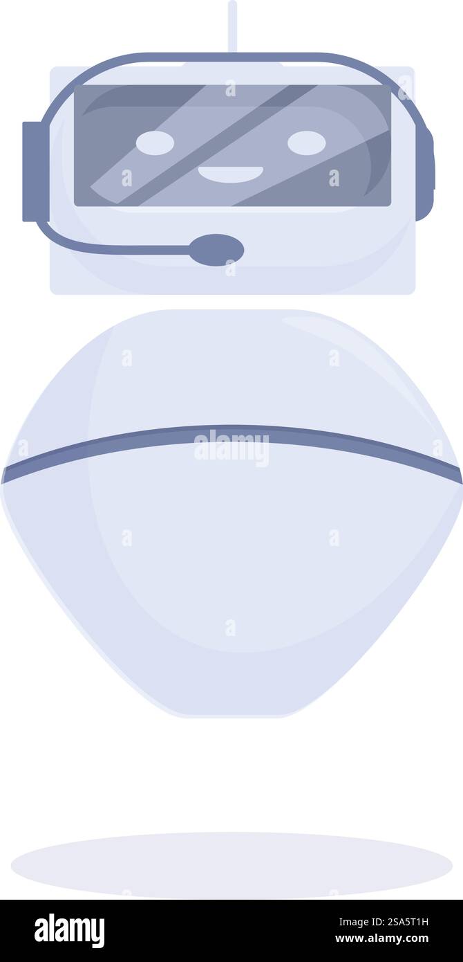 White chatbot wearing a headset and smiling at the user hi-res stock ...