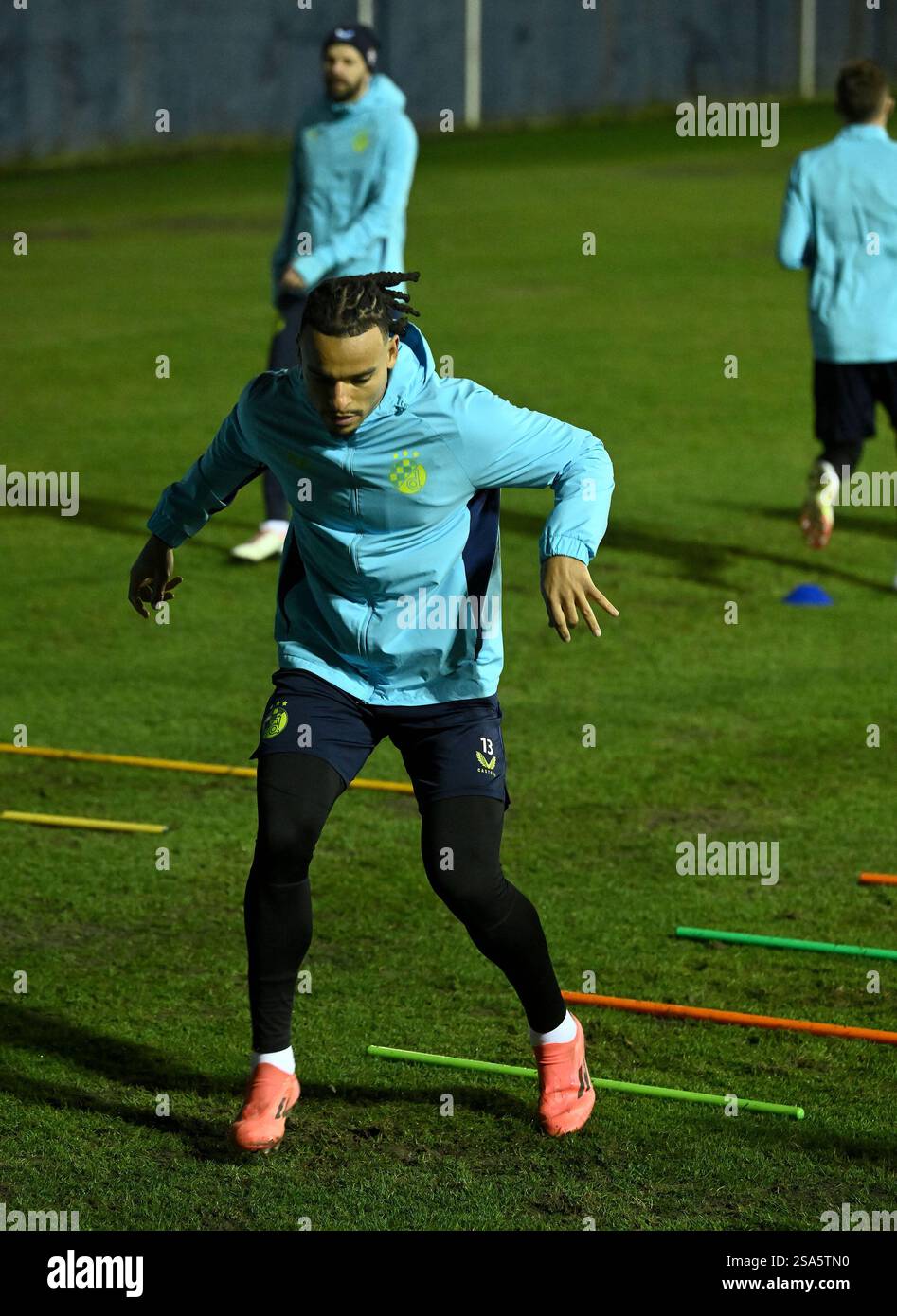 Zagreb, Hrvatska. 28th Jan, 2025. Samy Mmaee of Dinamo during the ...