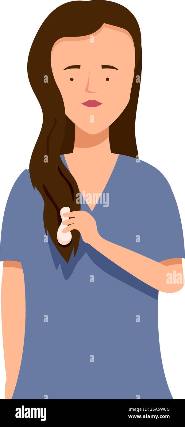 Young female nurse preparing for operation, wearing blue scrubs and ...