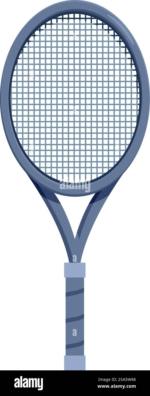 Tennis racket is standing upright, showcasing its design and readiness ...