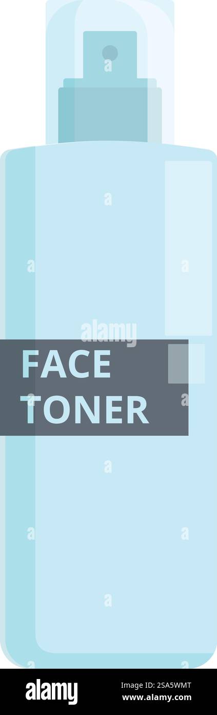 Blue bottle of face toner is standing, promoting clear and refreshed ...
