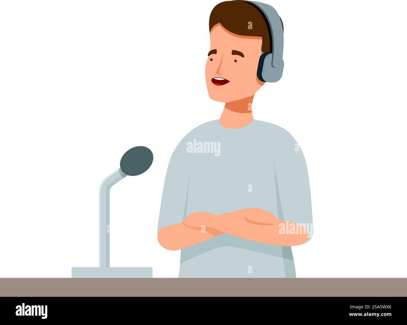 Radio station booth not illustration Stock Vector Images - Alamy