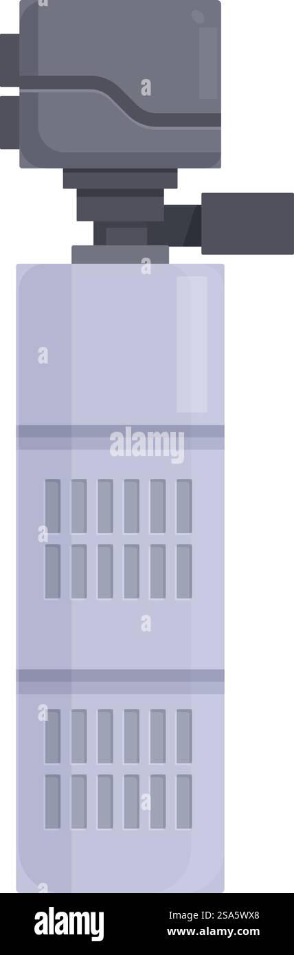 Aquarium water filter pump cleaning the fish tank and removing dirt ...