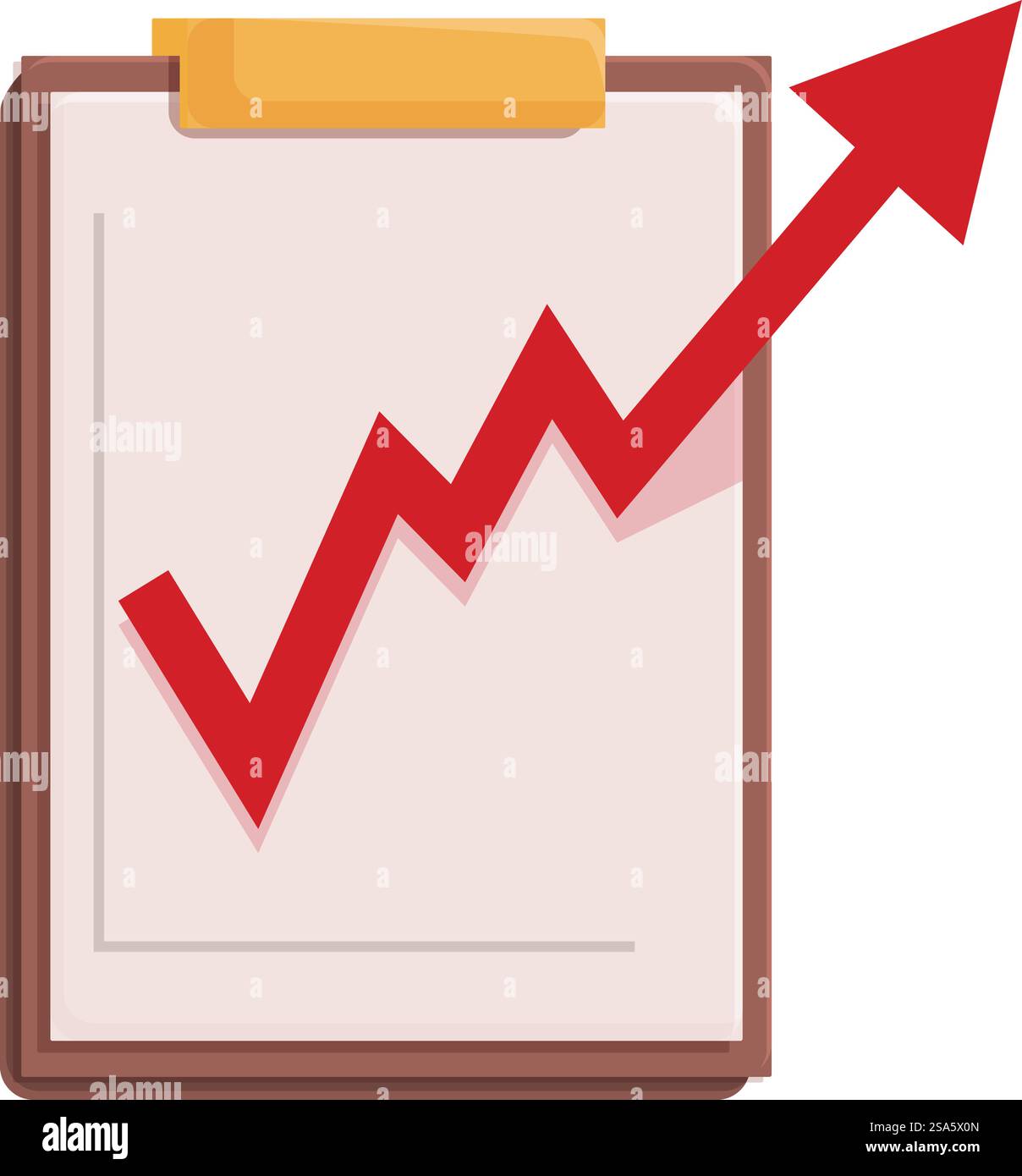 Clipboard showing a growing up arrow chart representing business ...