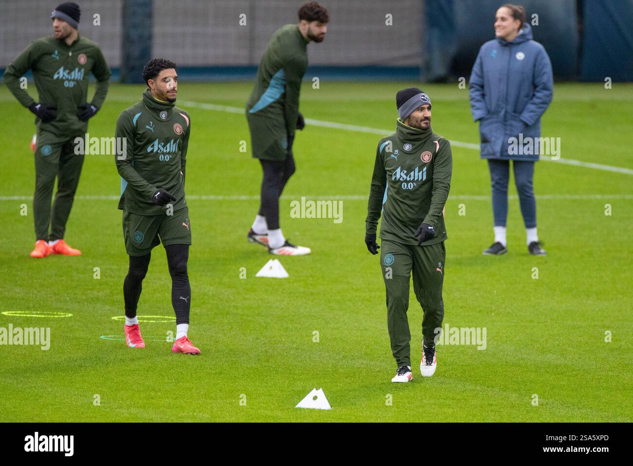 Manchester City players during Manchester City Training Session at the ...