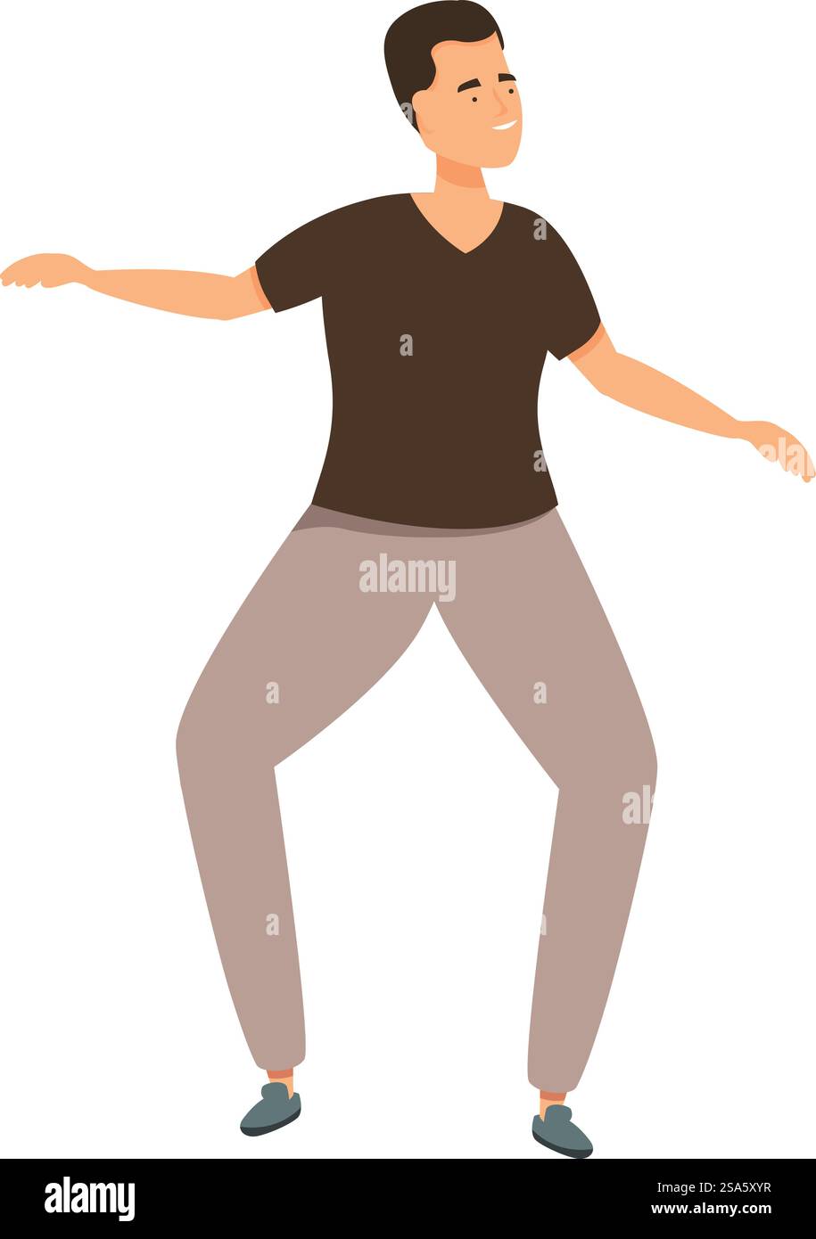 Young man is dancing with his arms outstretched. Young man dancing ...