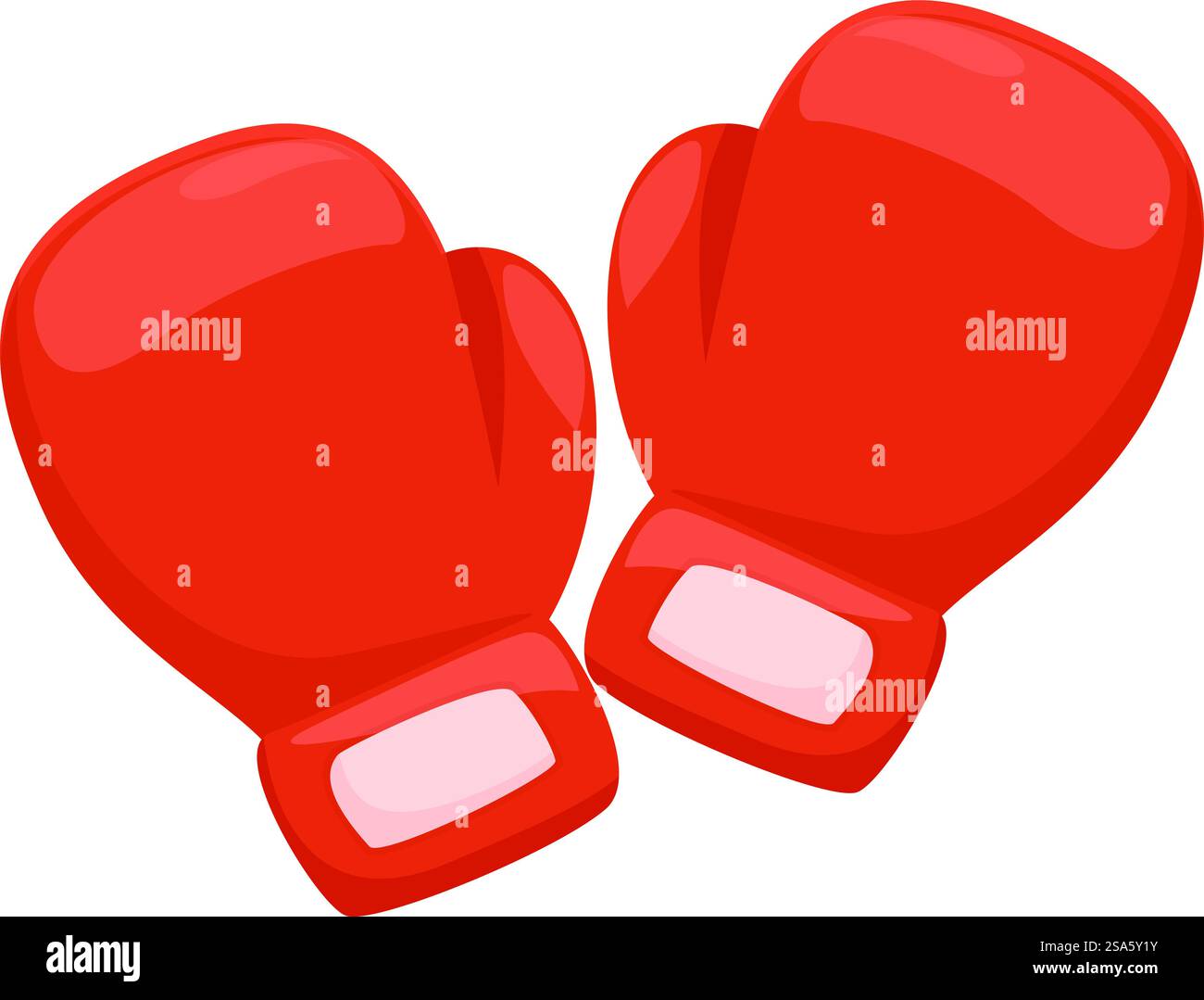 Pair of red boxing gloves is lying ready for a training session or a championship fight. Pair of ...
