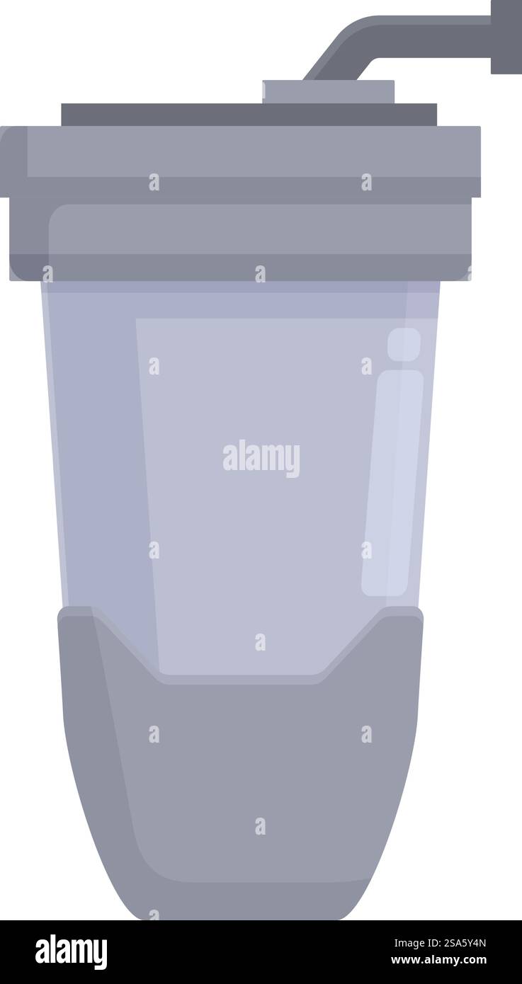 Modern water filter purifying drinking water in a glass pitcher ...