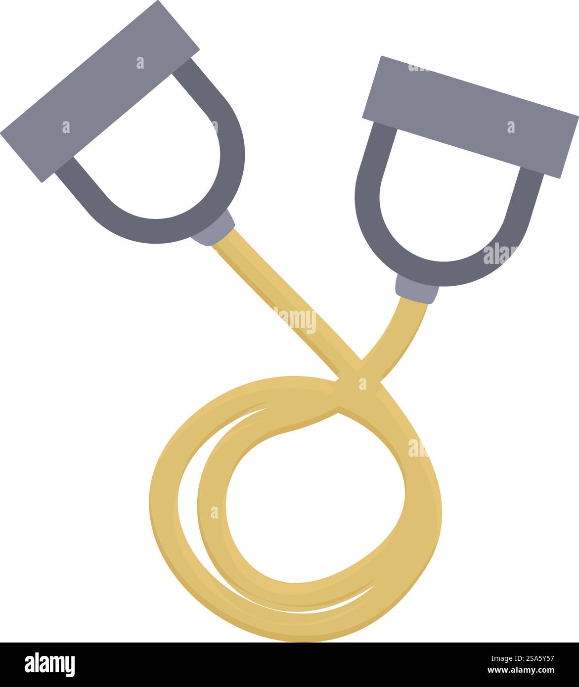 Yellow resistance band for working out arms and legs, improving fitness ...