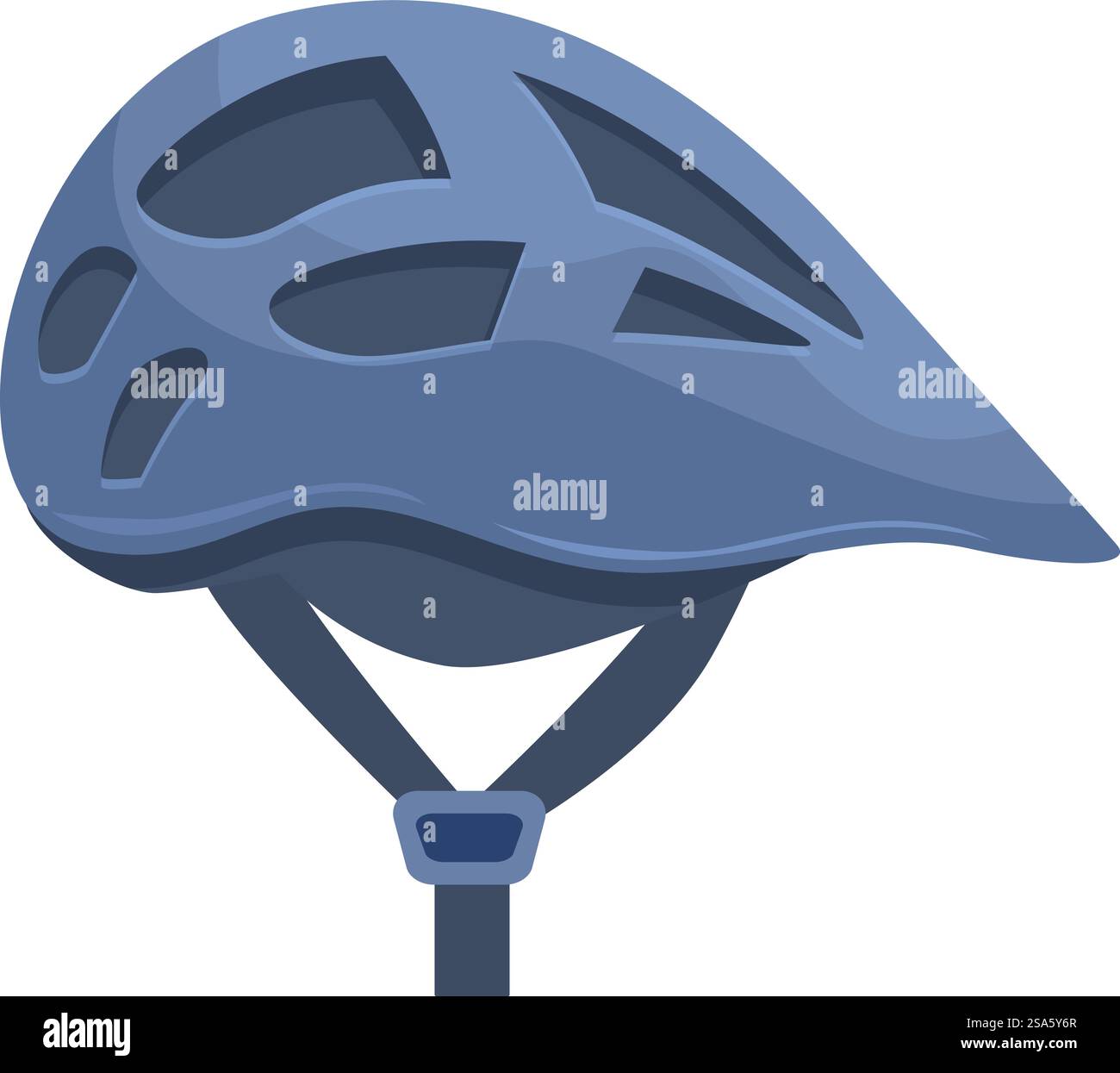 Blue bike helmet protecting cyclist head from injury while riding. Blue ...