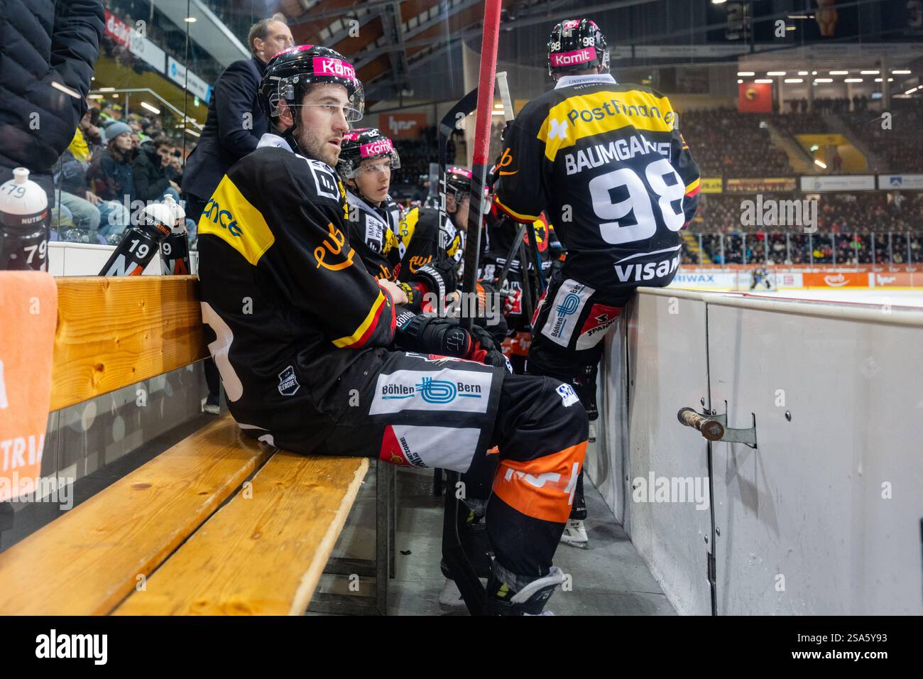 Bern, PostFinance Arena, NL: SC, USA. 28th Jan, 2025. Bern - EHC Biel ...