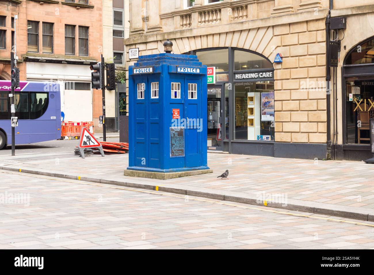 Blue Police Call Box Installed in Glasgow City Center. Designed as ...