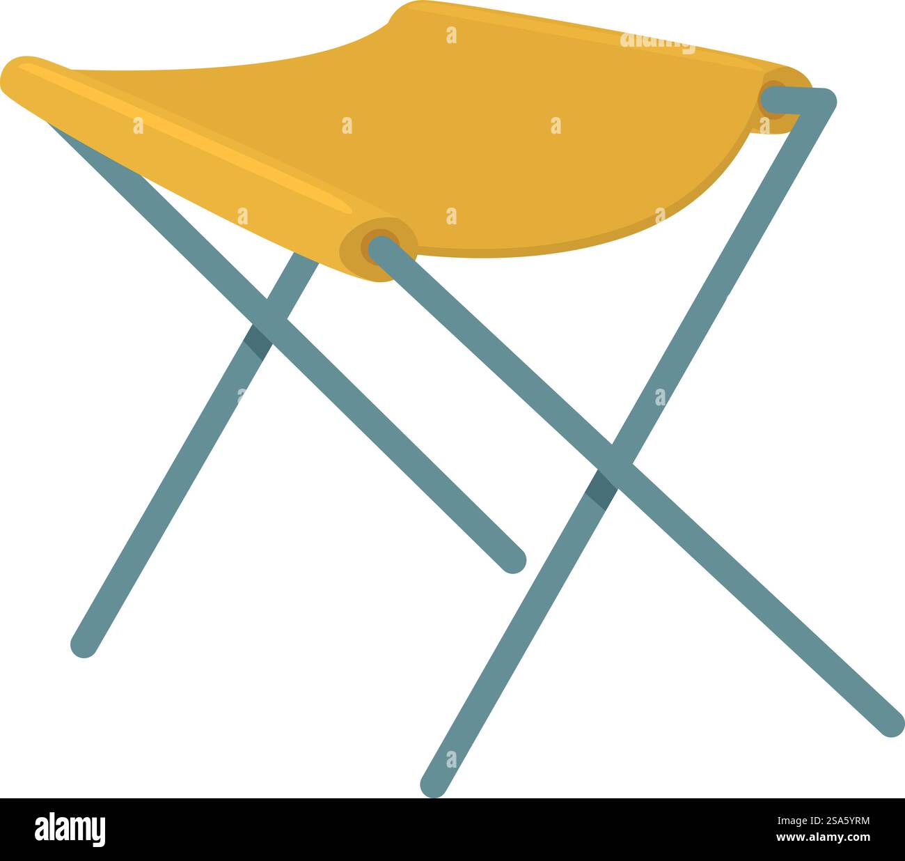 Folding camping stool is standing, showing its lightweight and portable ...