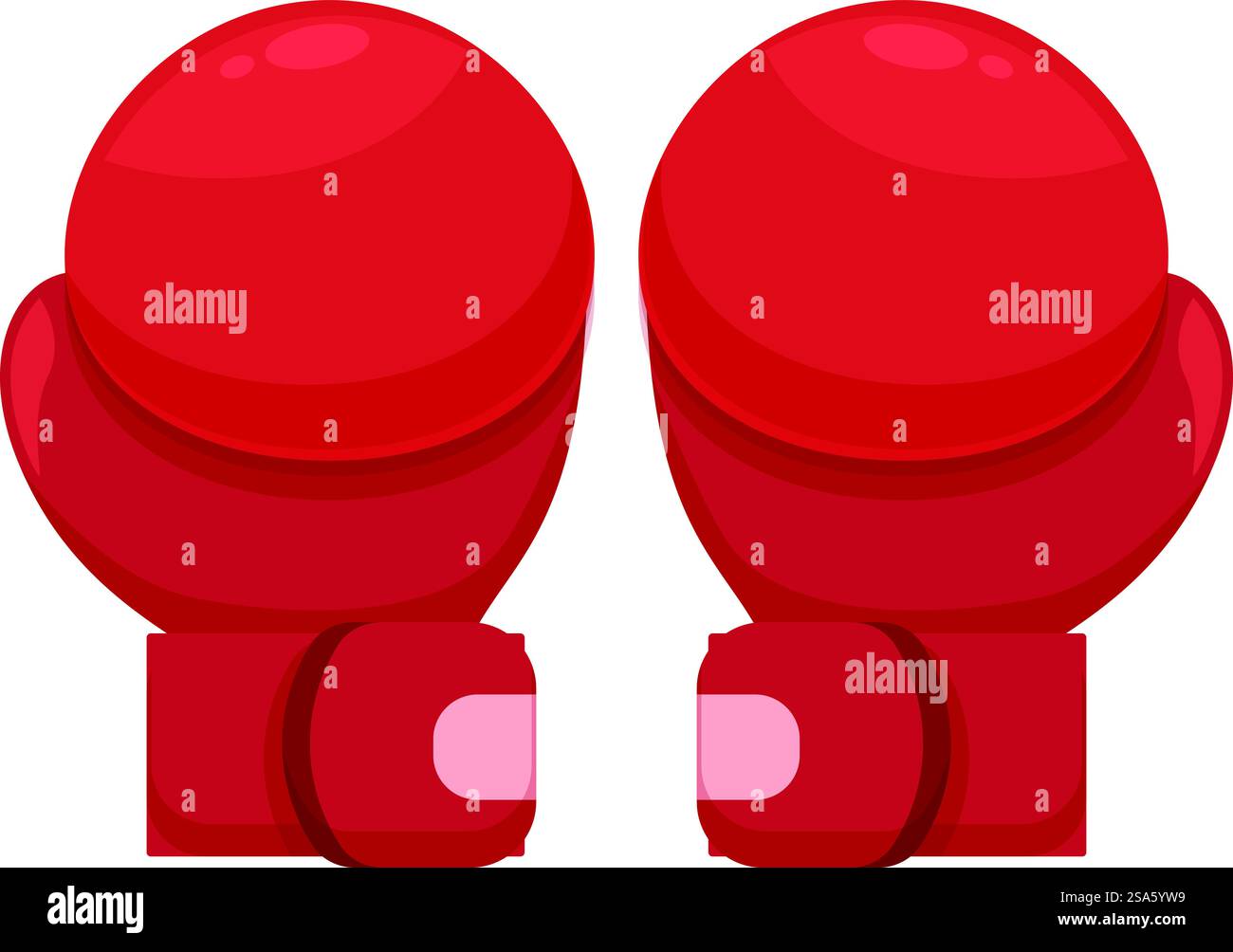 Two red boxing gloves standing upright, symbolizing combat sports and competition. Pair of red ...