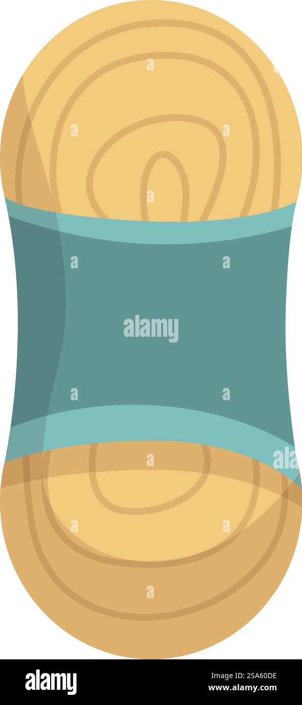 Yellow ball of yarn with blue label, perfect for representing knitting ...