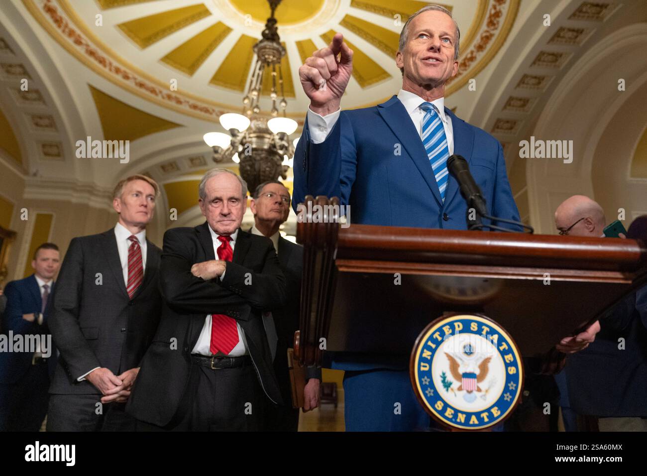 Senate Majority Leader Sen. John Thune, R-S.D., right, next to from ...